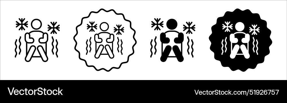 Cold human icon symbol set collection Royalty Free Vector