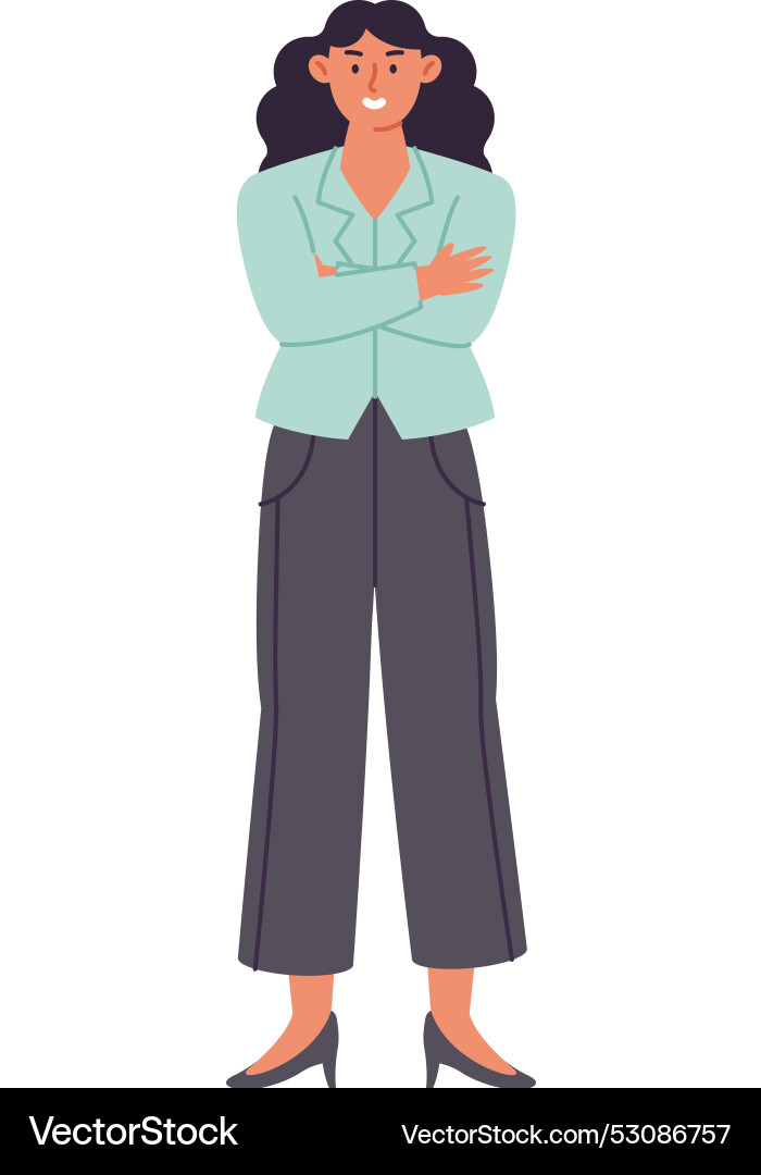 Confident entrepreneur character stands Royalty Free Vector