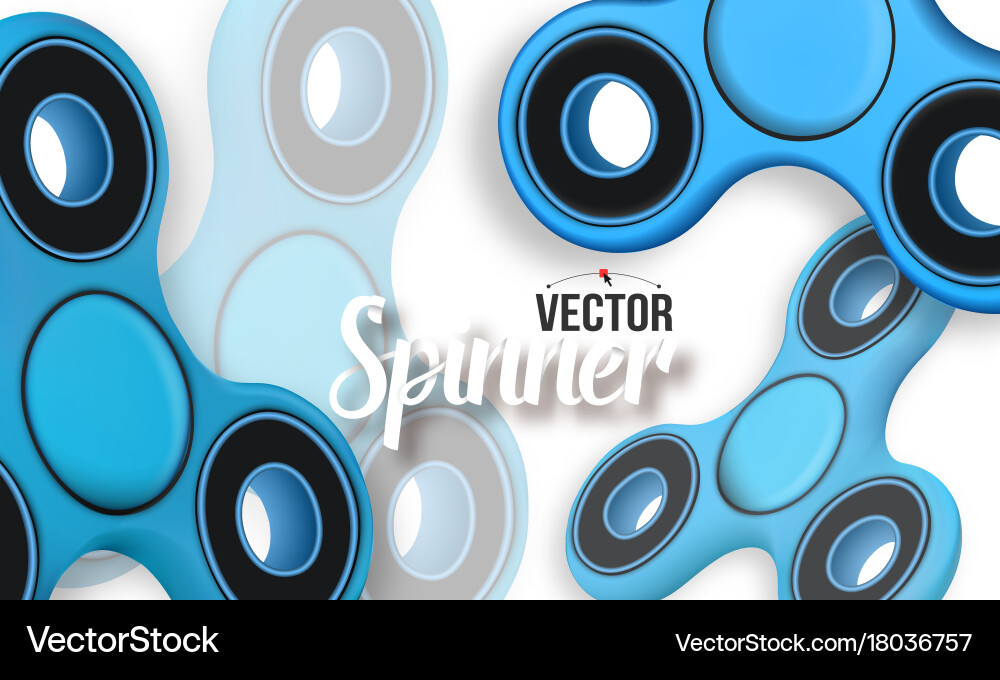 Fidget spinner banner template 3d realistic Vector Image