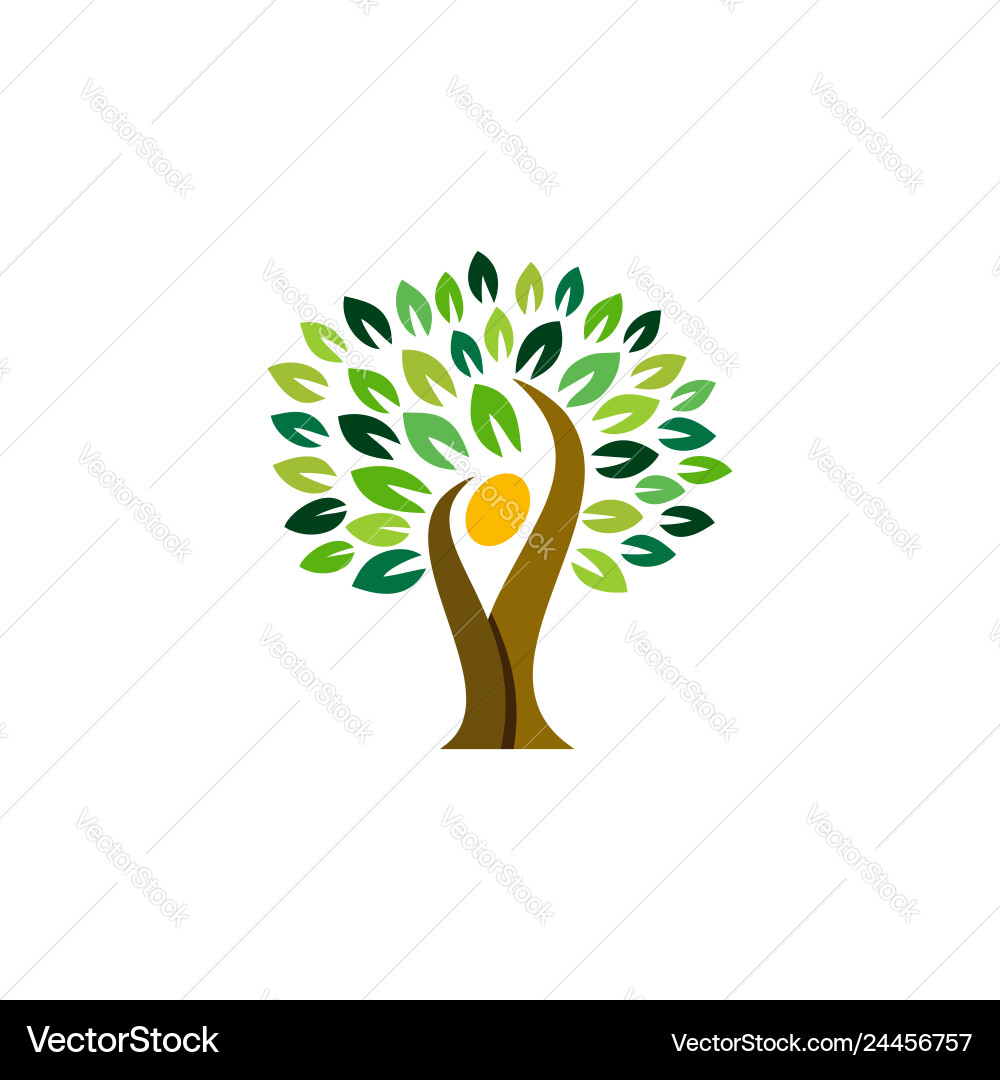 Healthy Tree People Logo Royalty Free Vector Image