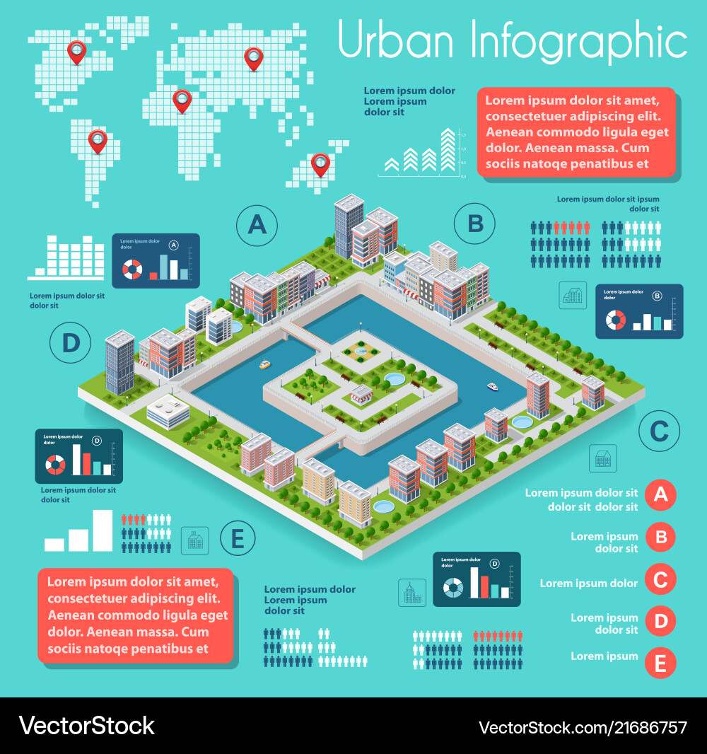 Infographics of urban infrastructure Royalty Free Vector
