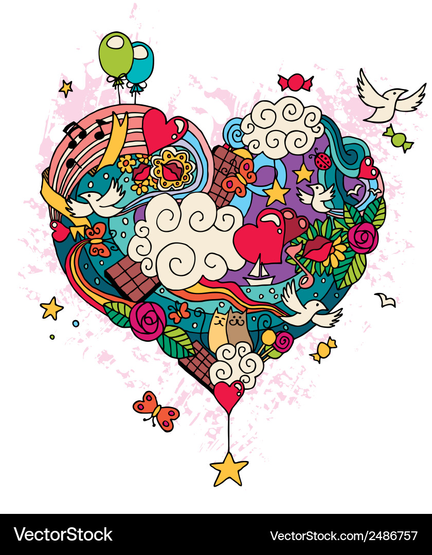Love doodle Royalty Free Vector Image - VectorStock