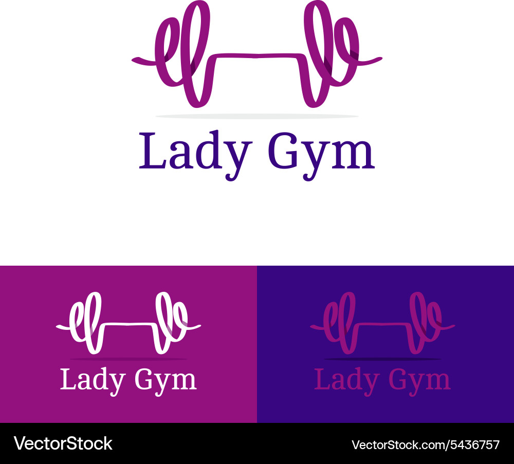 Modern Ribbon Dumbbell Gym Logo Royalty Free Vector Image
