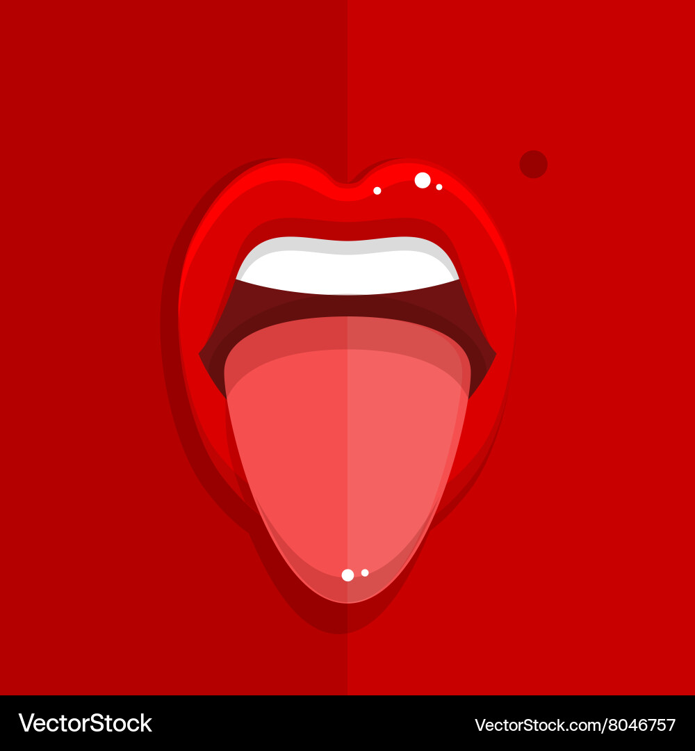 Open mouth with tongue Royalty Free Vector Image