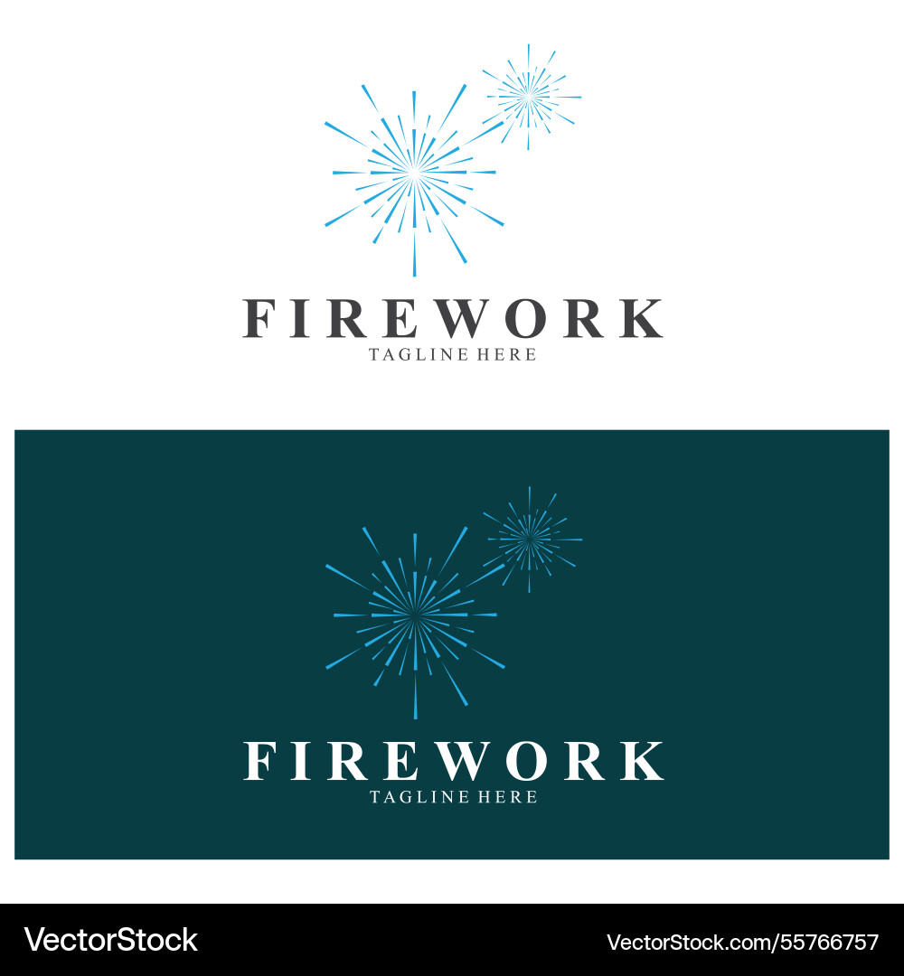 Simple firework logo design Royalty Free Vector Image