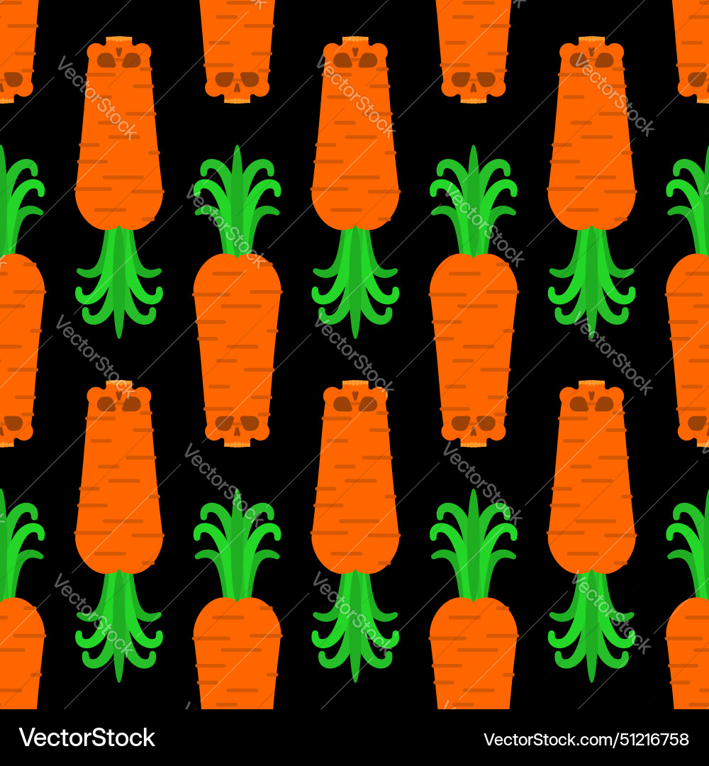 Carrot skull pattern seamless skeleton deadly Vector Image