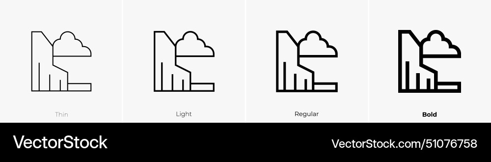 Cliff icon thin light regular and bold style Vector Image