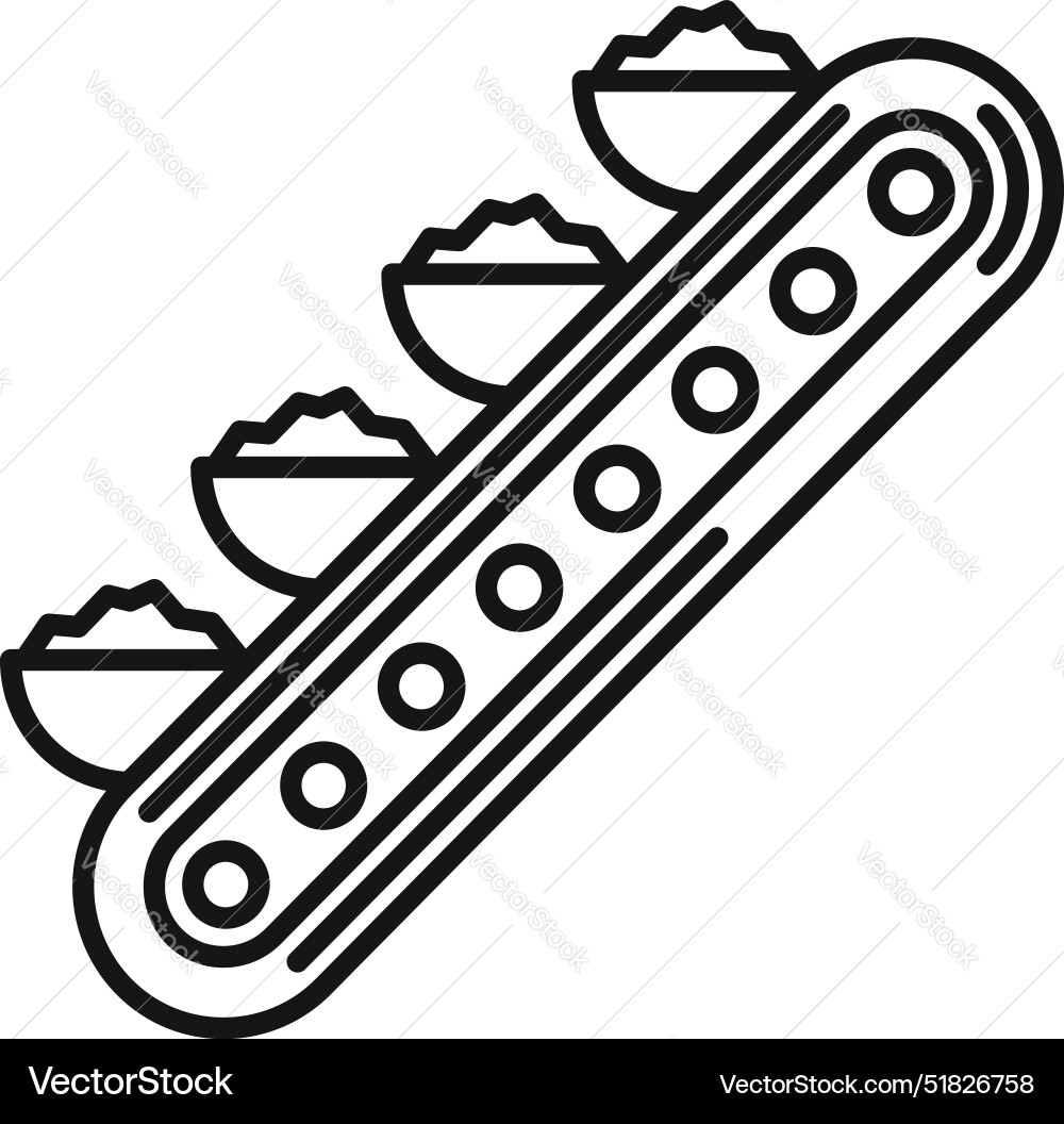 Conveyor belt transporting powder in open Vector Image