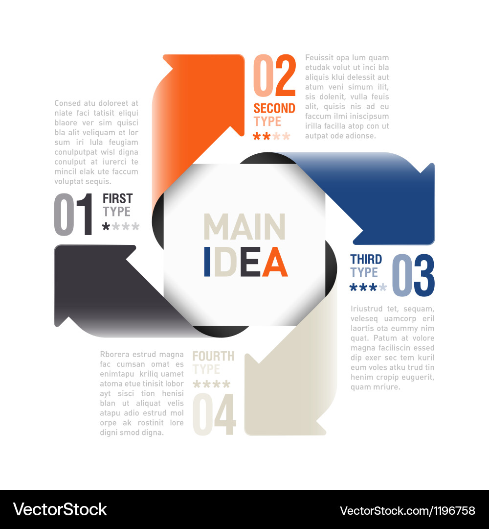 Four directions arrows design template Royalty Free Vector