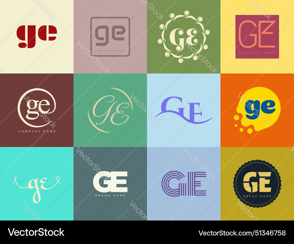 Ge logo company template letter g and e logotype Vector Image