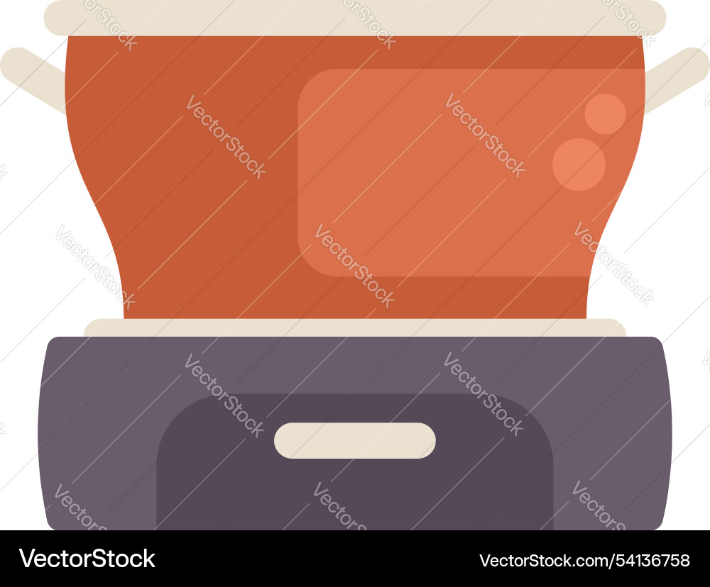 Orange electric multi cooker standing on white Vector Image