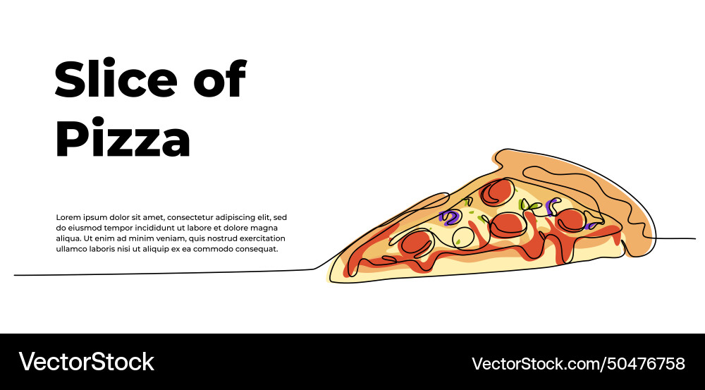 Pizza one continuous line design restaurant food Vector Image