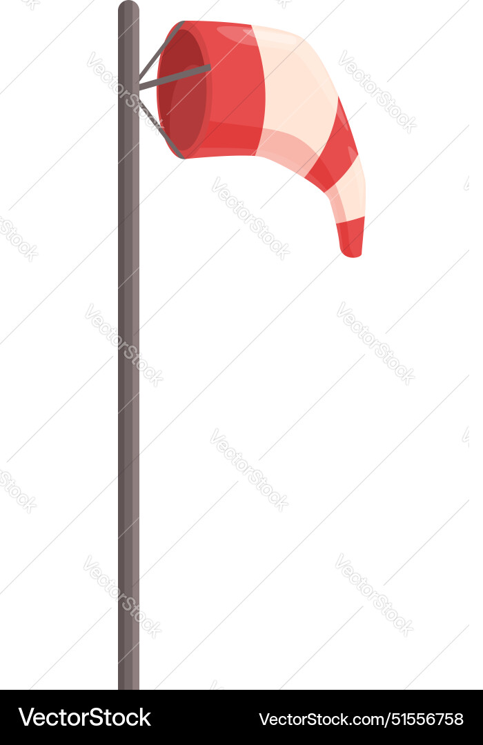 Simple of a windsock showing the wind Royalty Free Vector