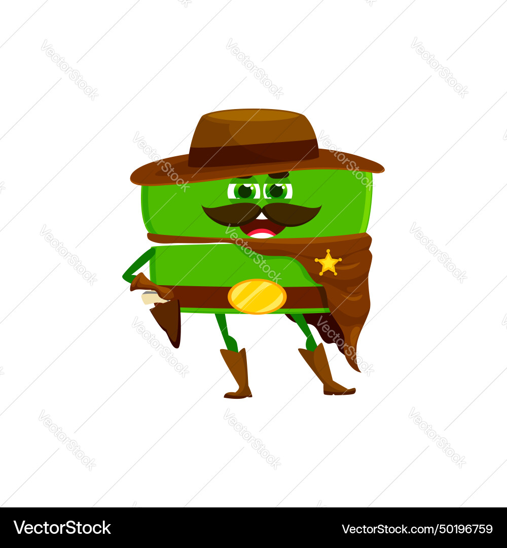 Cartoon cowboy sheriff equation math symbol Vector Image