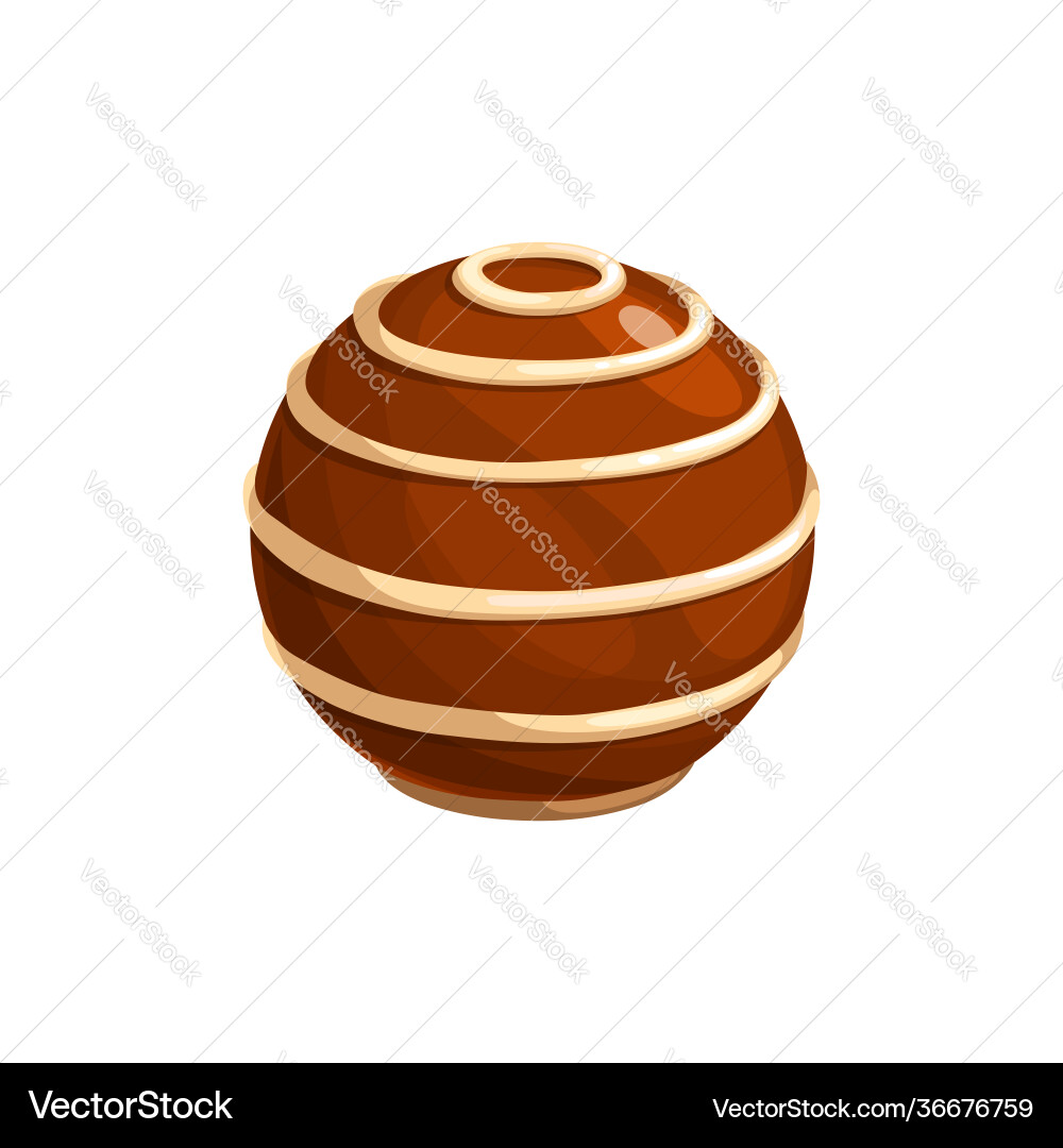 Chocolate candy in shape ball icon Royalty Free Vector Image