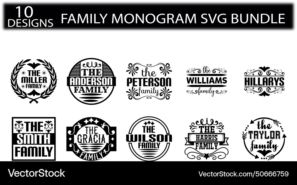 Family monogram svg Royalty Free Vector Image - VectorStock