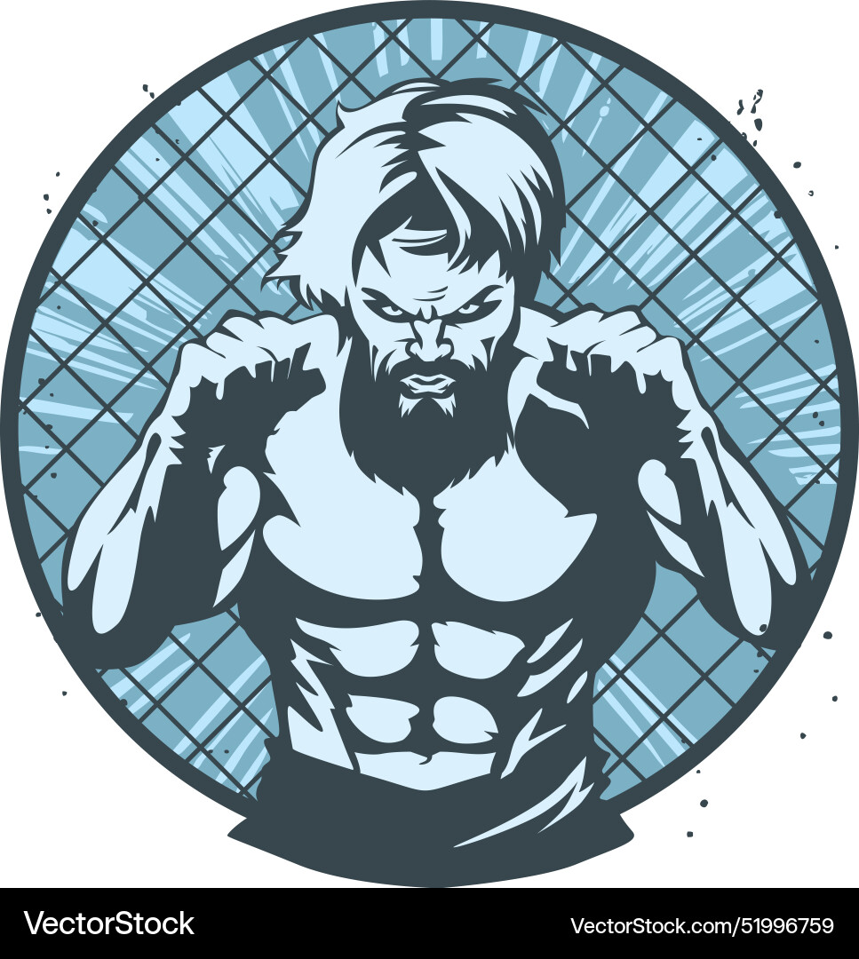 MMA Fighter Logo Royalty Free Vector Image - VectorStock