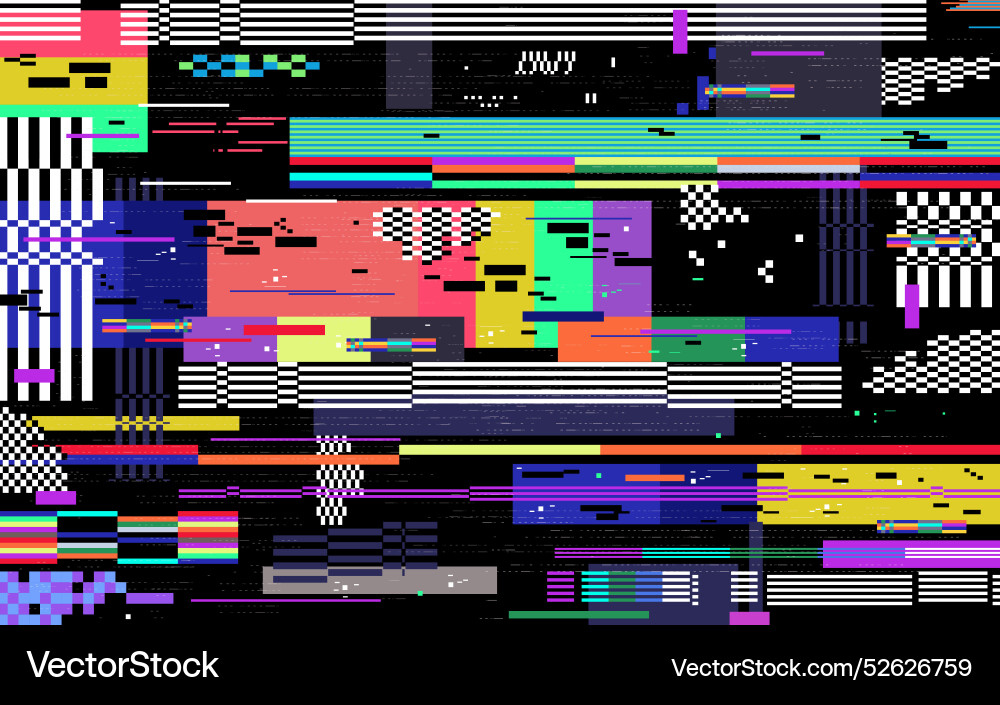 No signal background tv distortion banner Vector Image