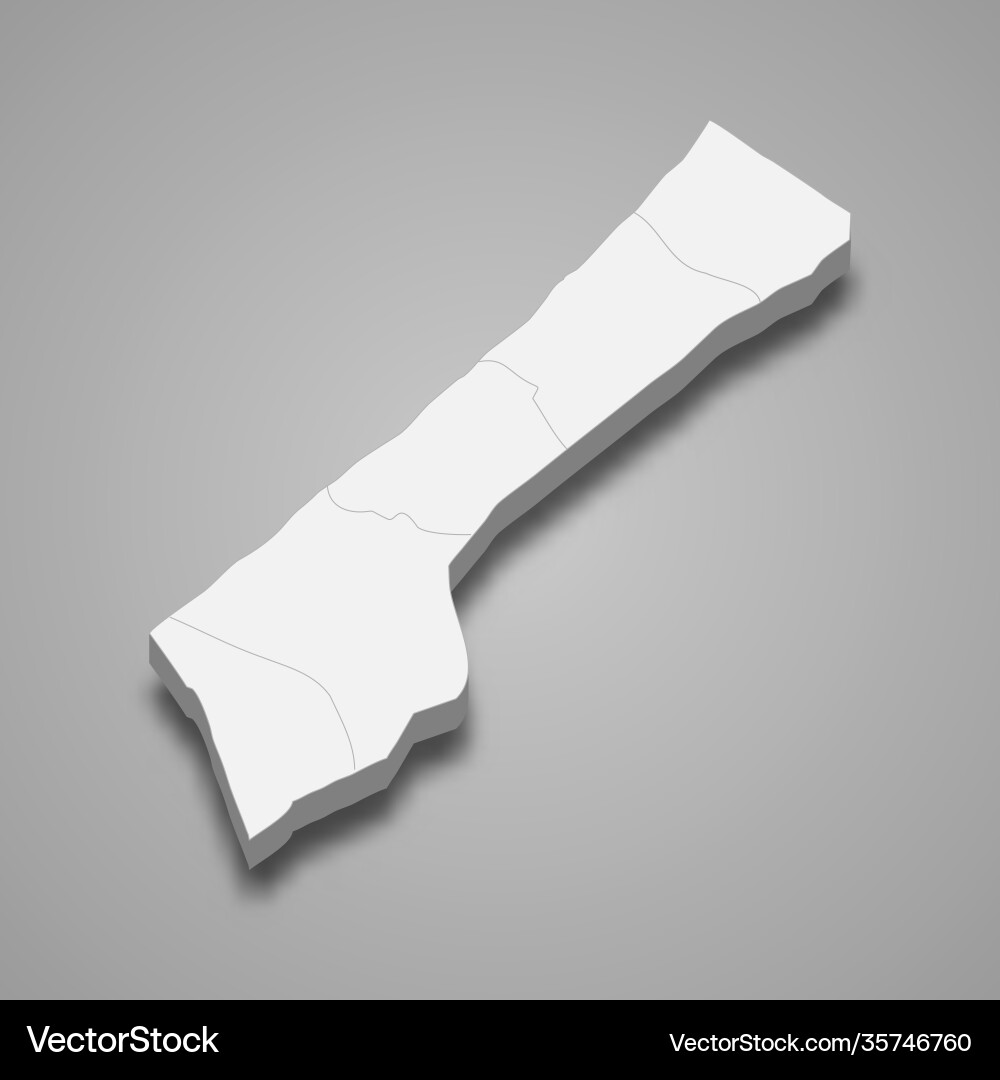 3D Isometric Gaza Strip Map Royalty Free Vector Image