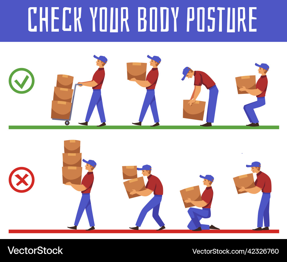 Body postures for carrying heavy weights and loads