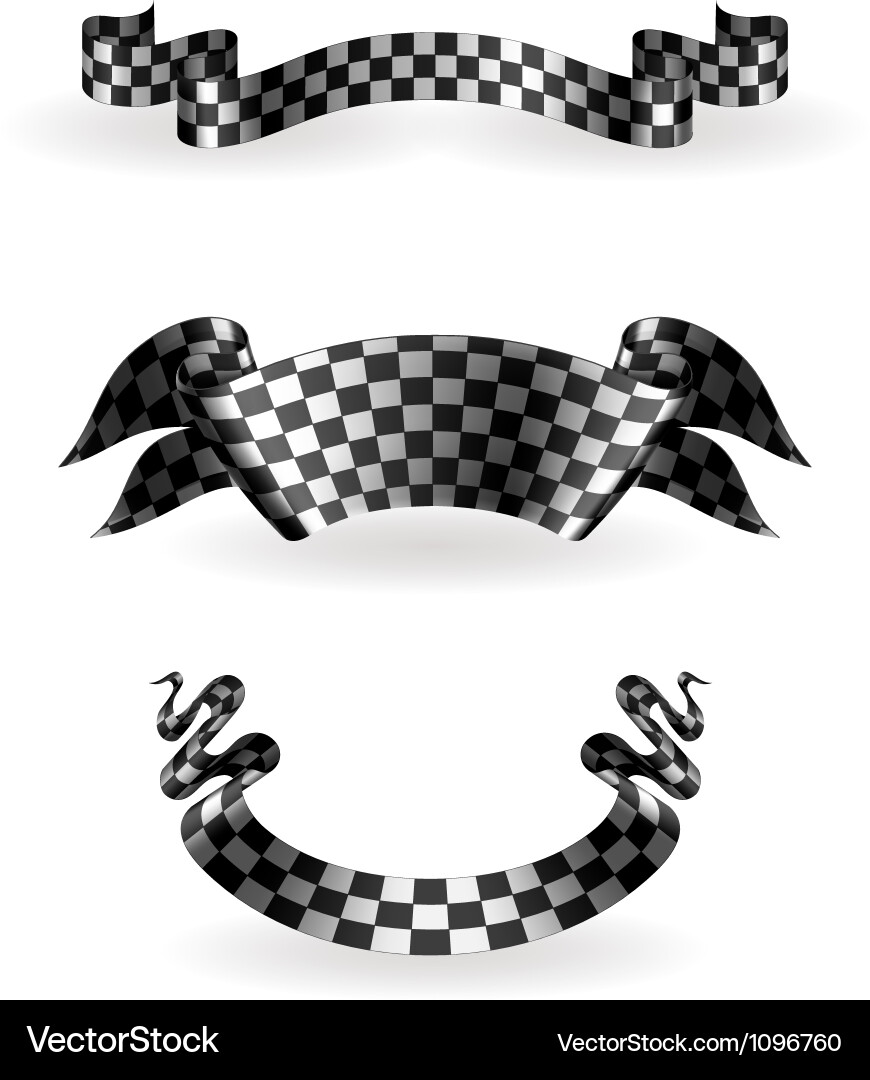Checkered ribbons set Royalty Free Vector Image