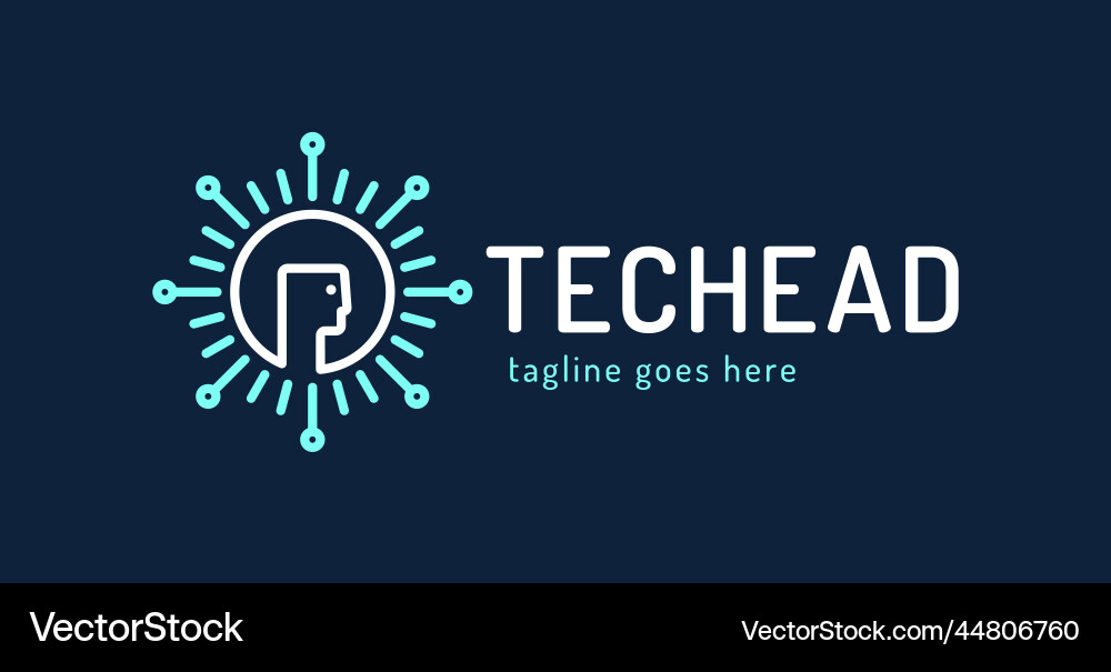 Head tech logo pixel concept roboter Lizenzfreier Vektor