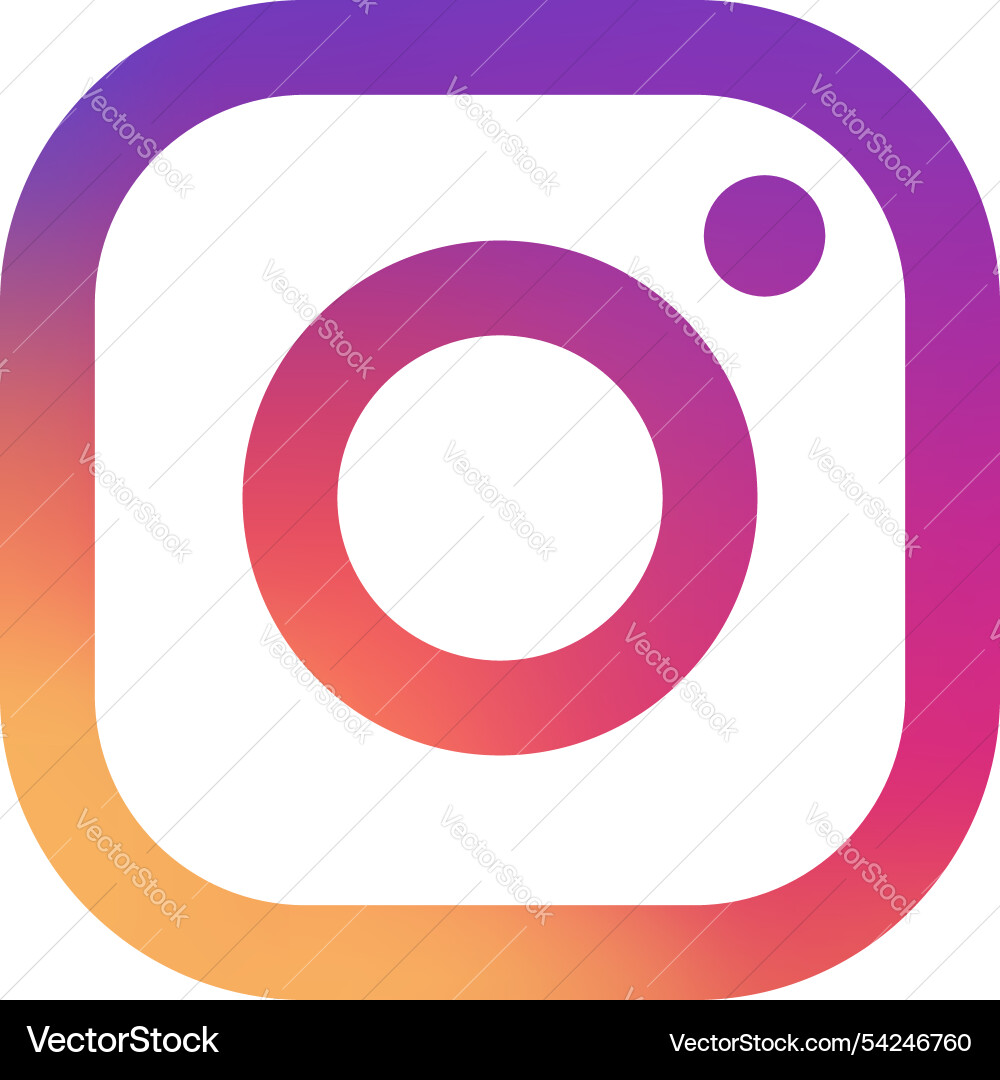 Instagram official gradient outline logo Vector Image