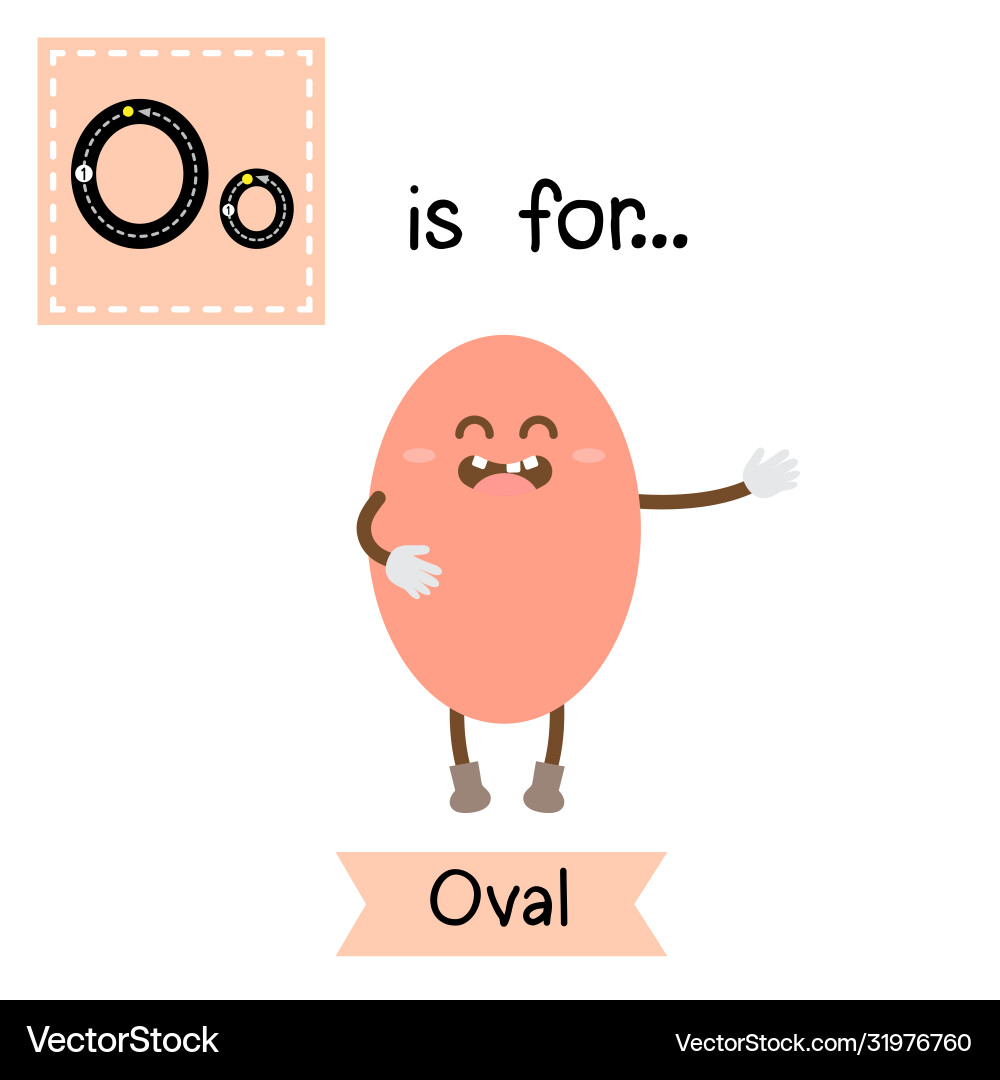 Letter o tracing oval shape Royalty Free Vector Image