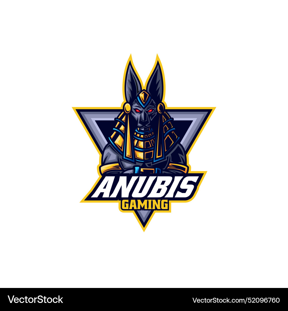 Logo anubis e- sports and style Royalty Free Vector Image