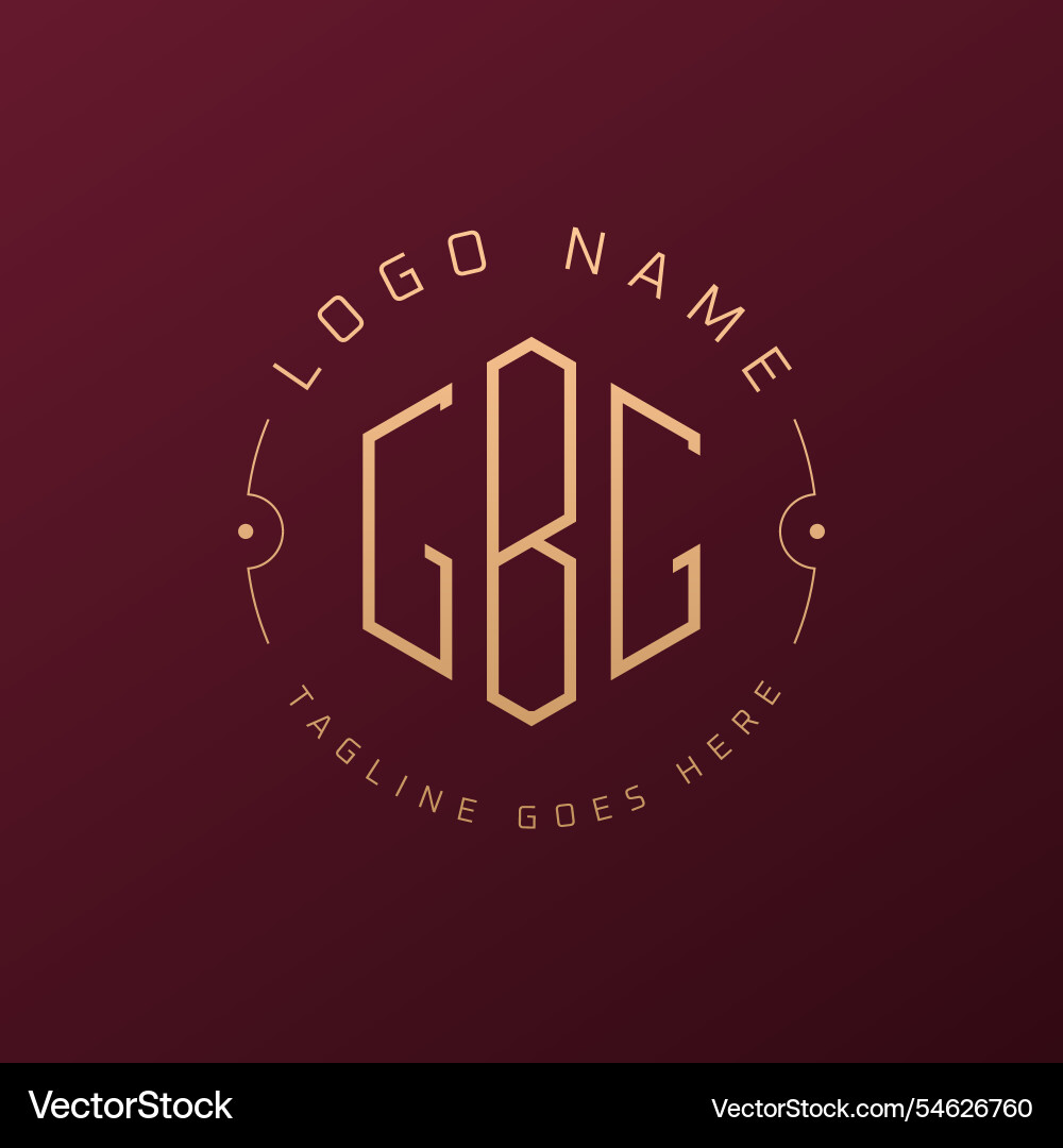 Luxury gbg logo design elegant letter Royalty Free Vector