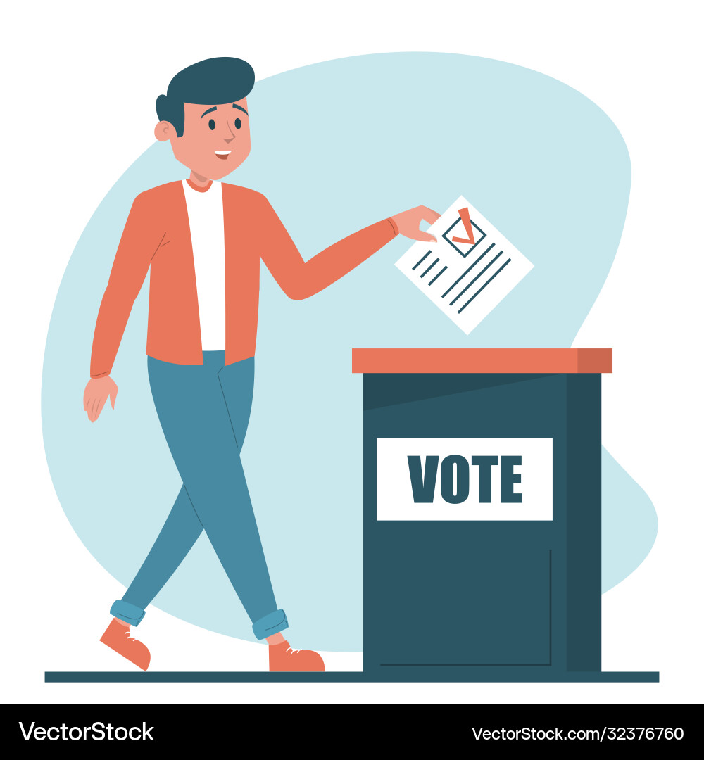 Man voting for a president isolated Royalty Free Vector