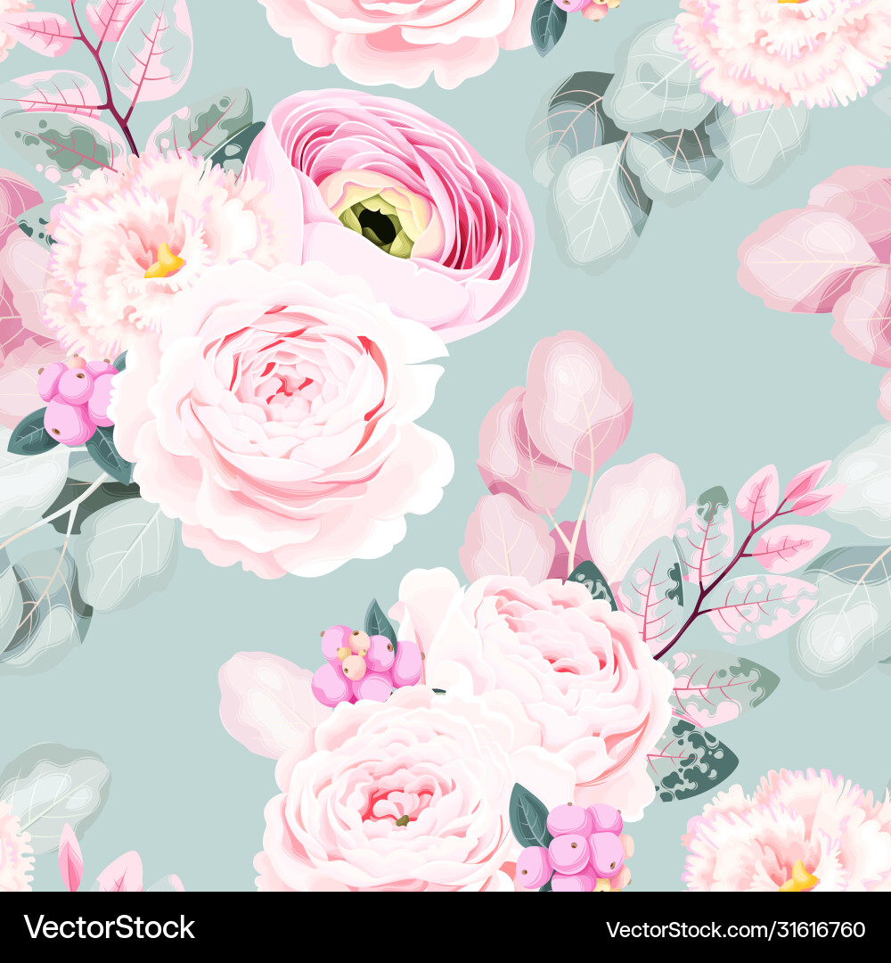 Pastel Floral Seamless Pattern Royalty Free Vector Image