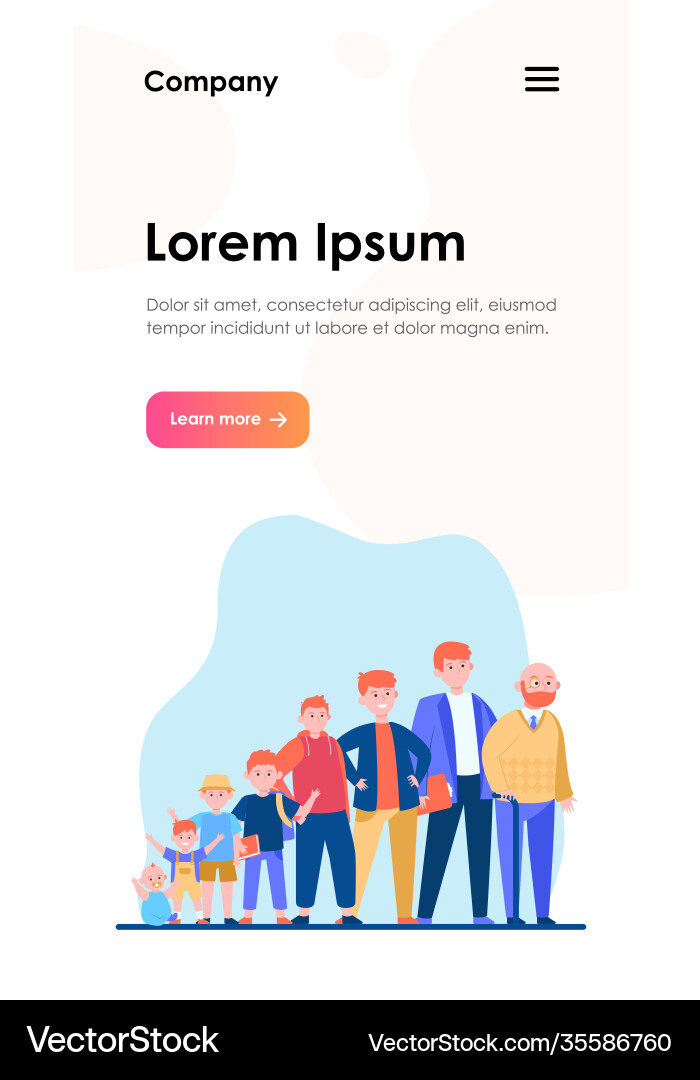 Red-haired man in different age Royalty Free Vector Image