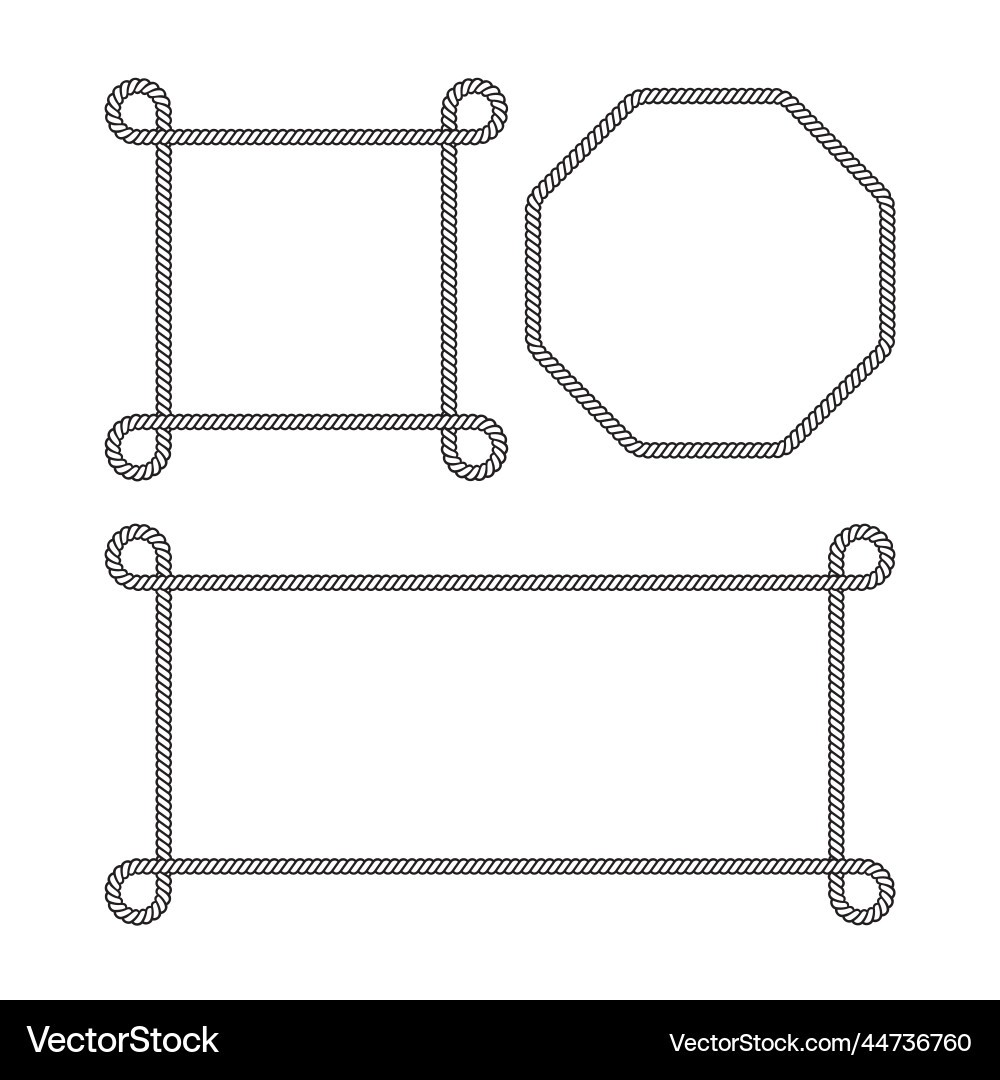 Rope border circle pattern frame Royalty Free Vector Image