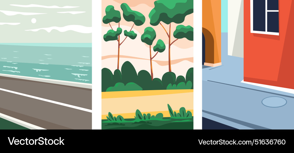 Scenic coastal path Royalty Free Vector Image - VectorStock