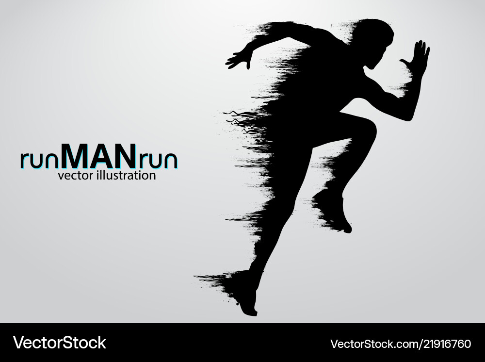 Silhouette of a running man Royalty Free Vector Image