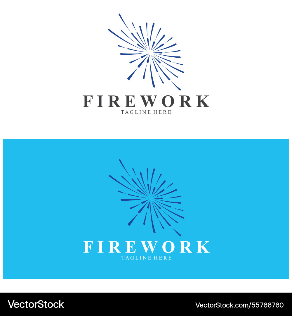 Simple firework logo design Royalty Free Vector Image