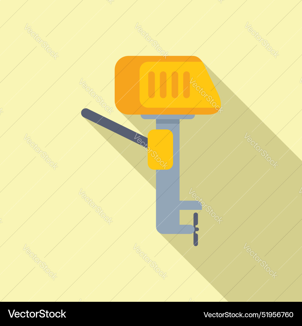 Yellow outboard motor providing propulsion Vector Image
