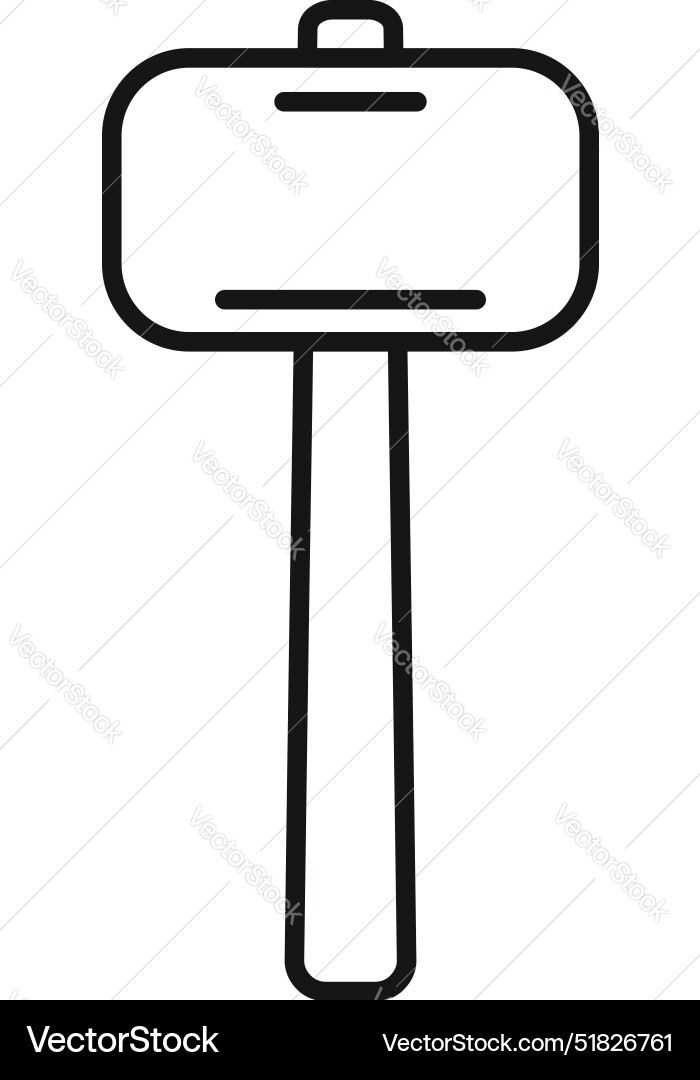 Big rubber mallet with wooden handle for driving Vector Image