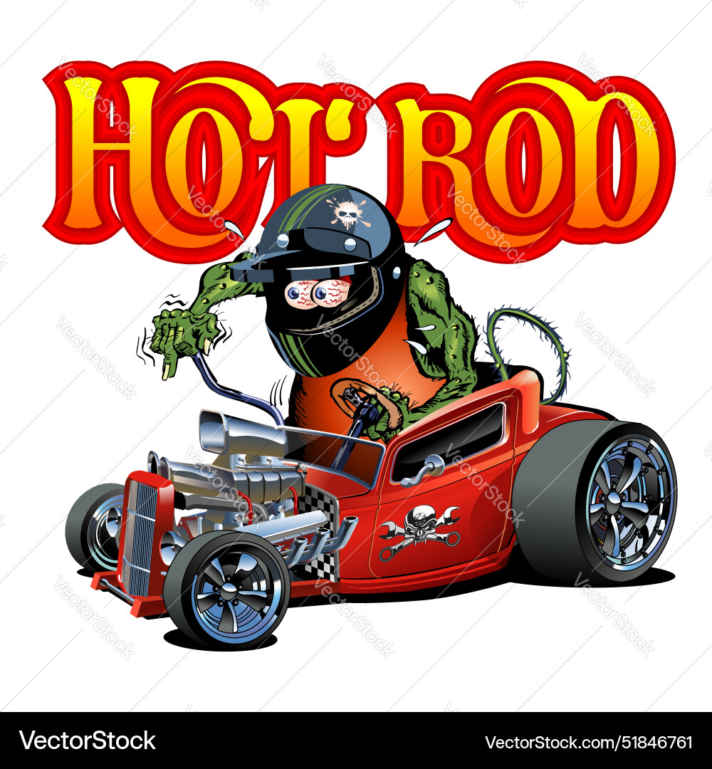 Cartoon retro hot rod Royalty Free Vector Image