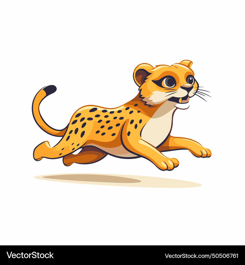 Cheetah cartoon isolated on a white background Vector Image