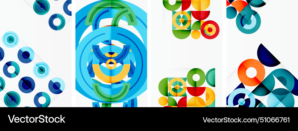 Colorful circles and rectangles on white Vector Image