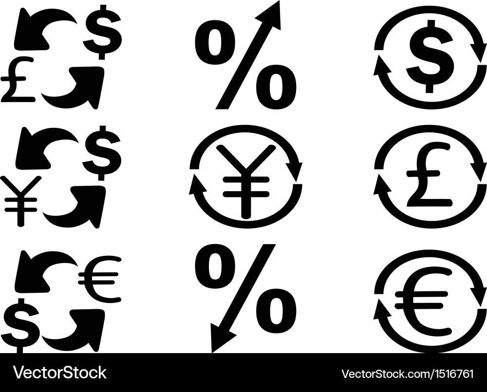 Currency Exchange Icons Royalty Free Vector Image