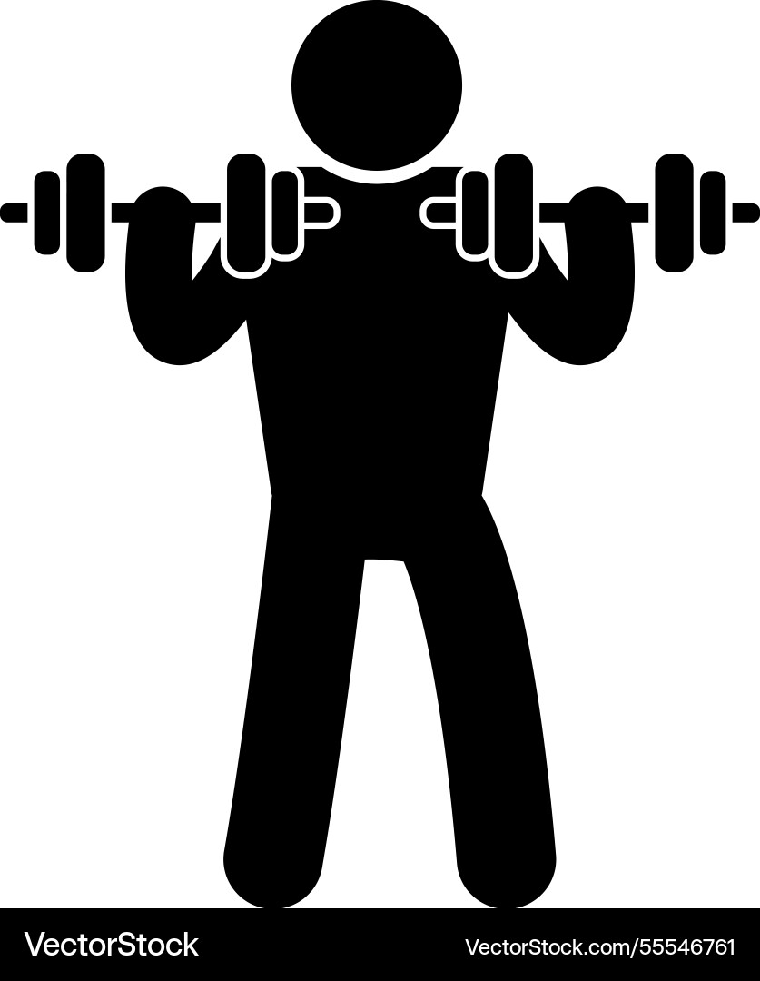 Fitness center dumbbell shoulder press icon – Royalty-Free Vector ...