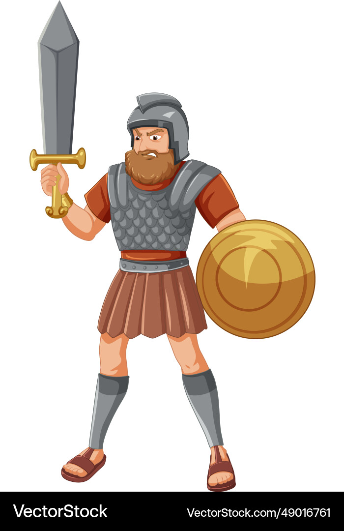 Goliath cartoon character from religious bible Vector Image