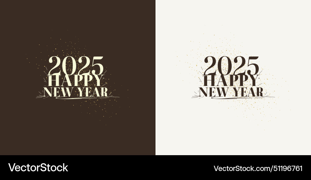 Happy new year 2025 writing with beautiful Vector Image