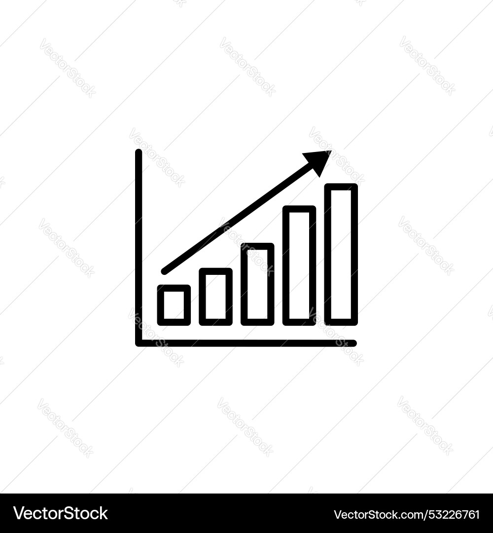 Improvement icon set upward graph and quality Vector Image