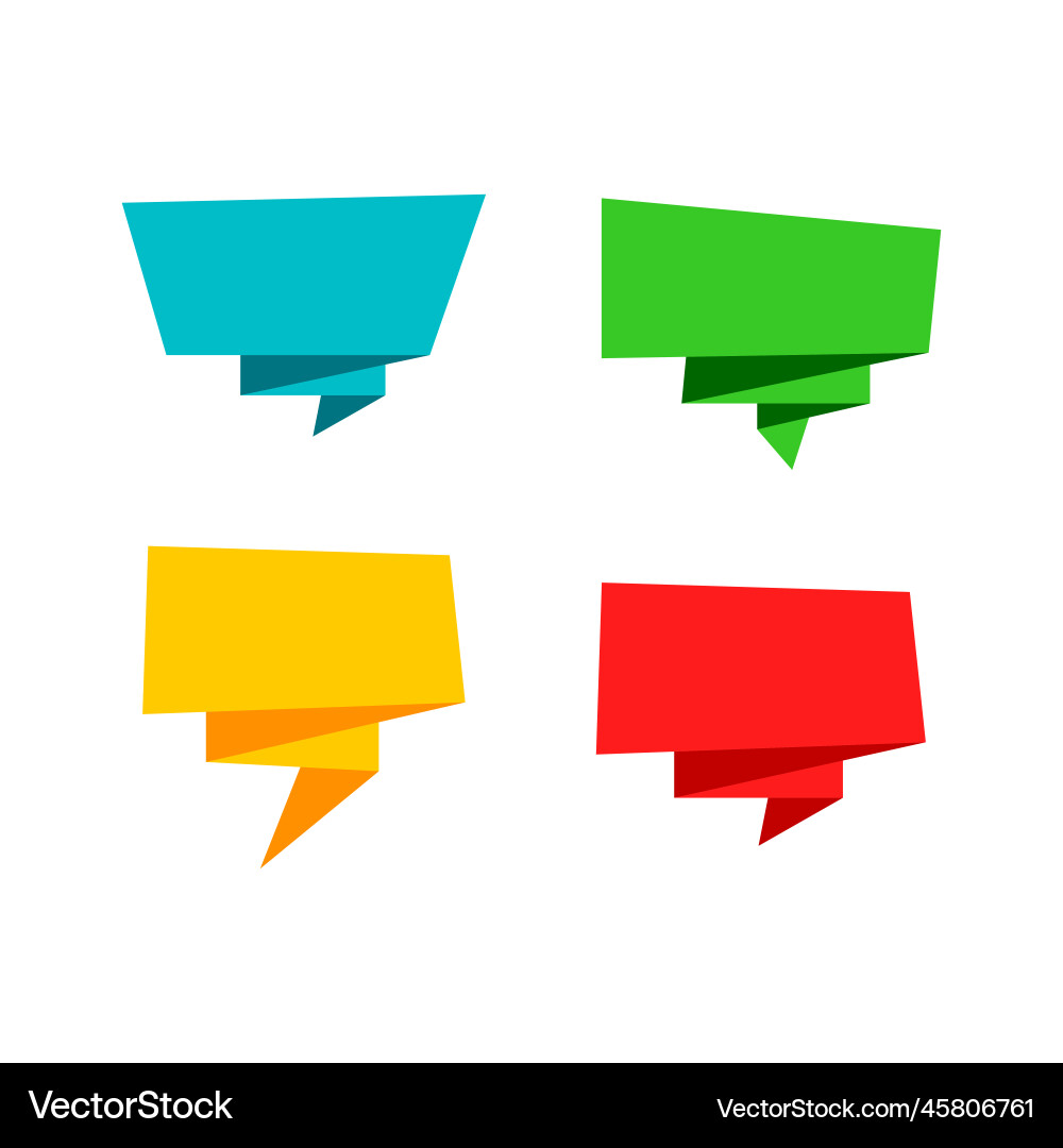 Set of abstract origami speech bubble tags Vector Image