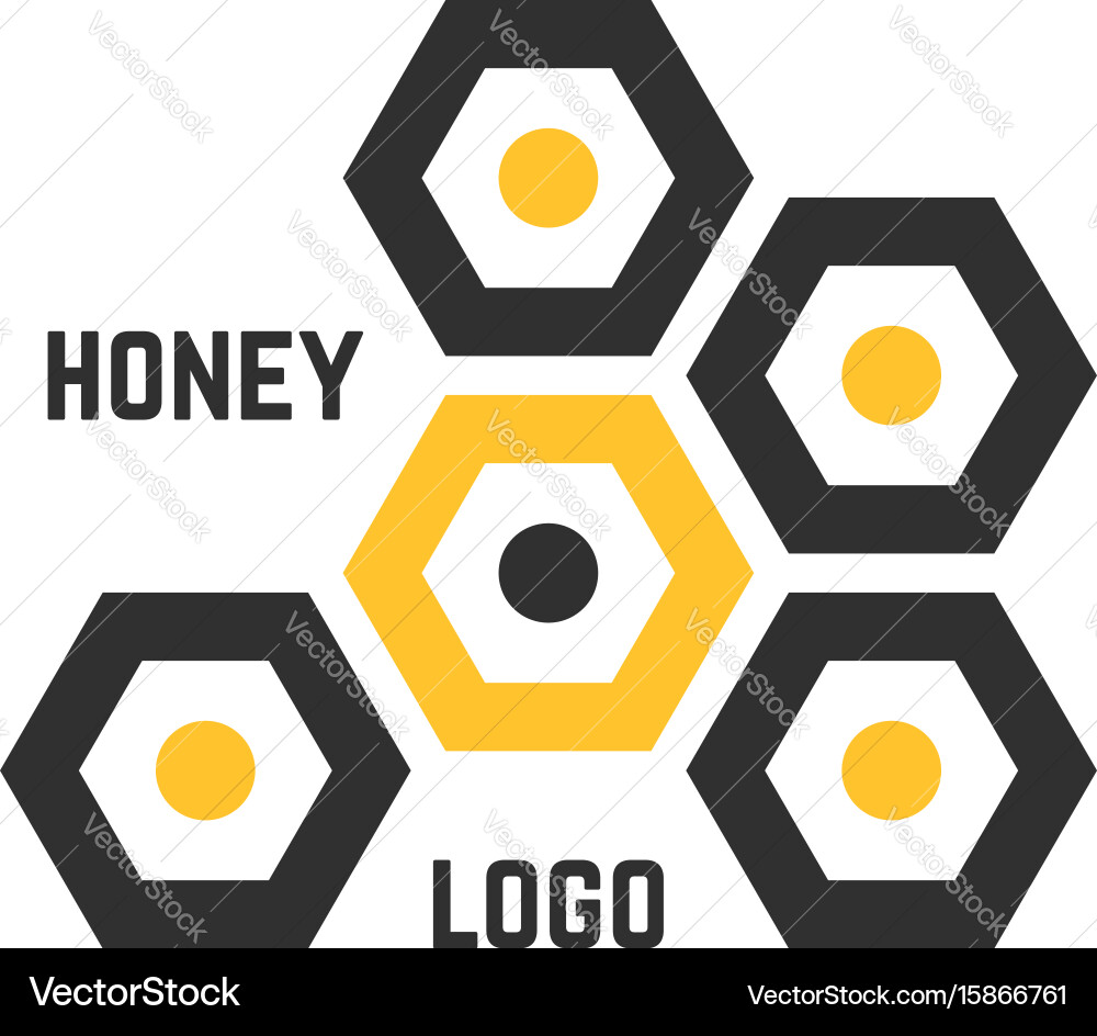 Simple honeycomb abstract logotype Royalty Free Vector Image