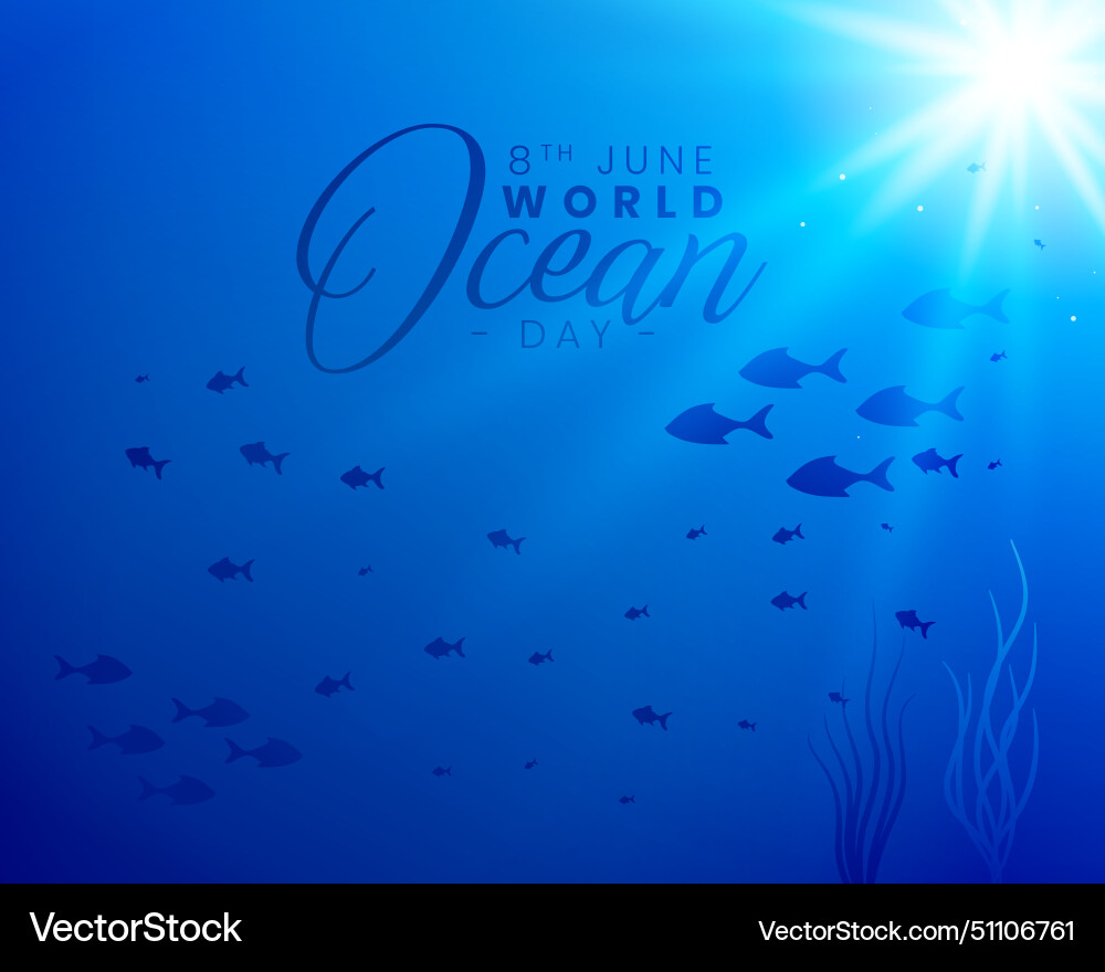 World ocean background with deep sea blue Vector Image